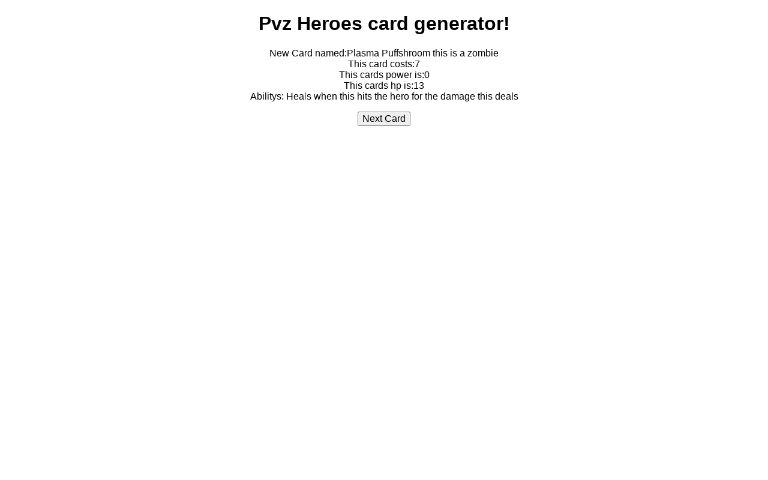 Pvz Heroes card generator!