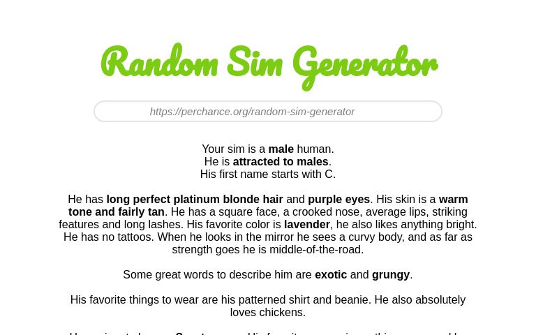 Random Sim Generator