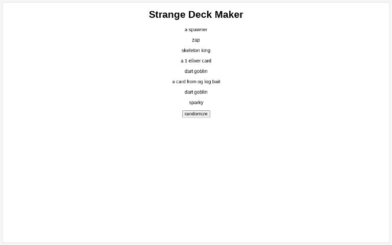 Strange Deck Maker ― Perchance Generator