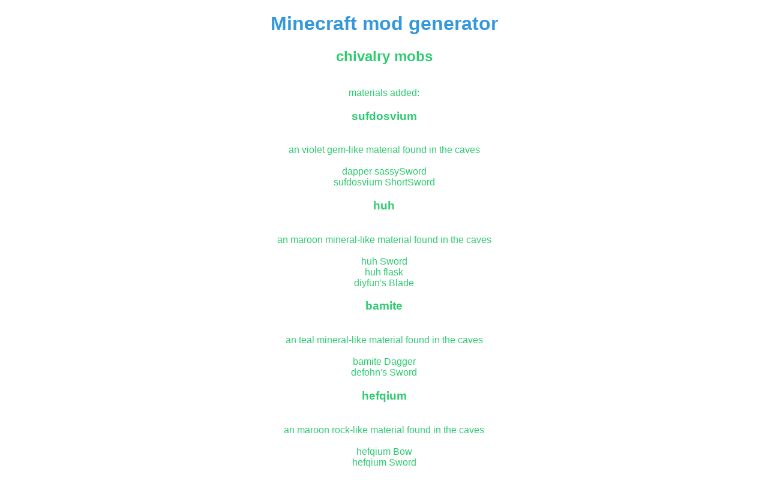 Minecraft mod generator