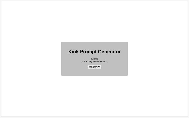 Kink Prompt Generator