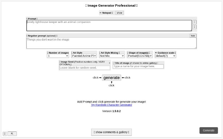Testing (Text to Image) ― Perchance Generator
