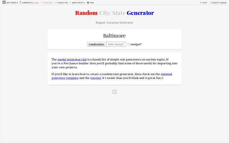 Random City/State Generator