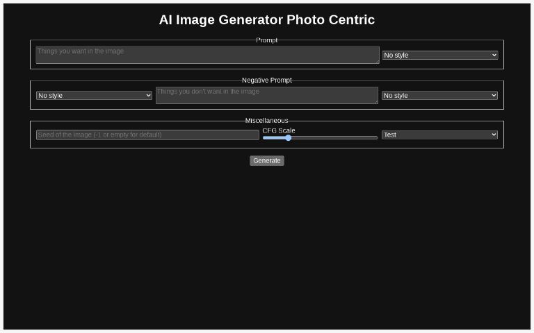 AI Image Generator Photo Centric