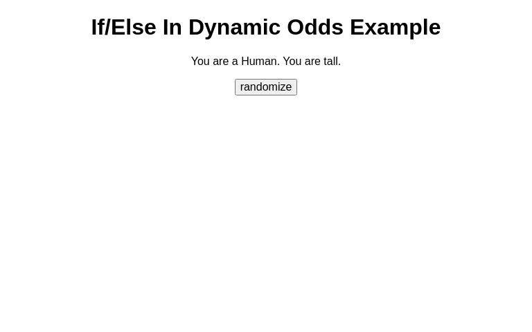 If/Else In Dynamic Odds Example ― Perchance Generator