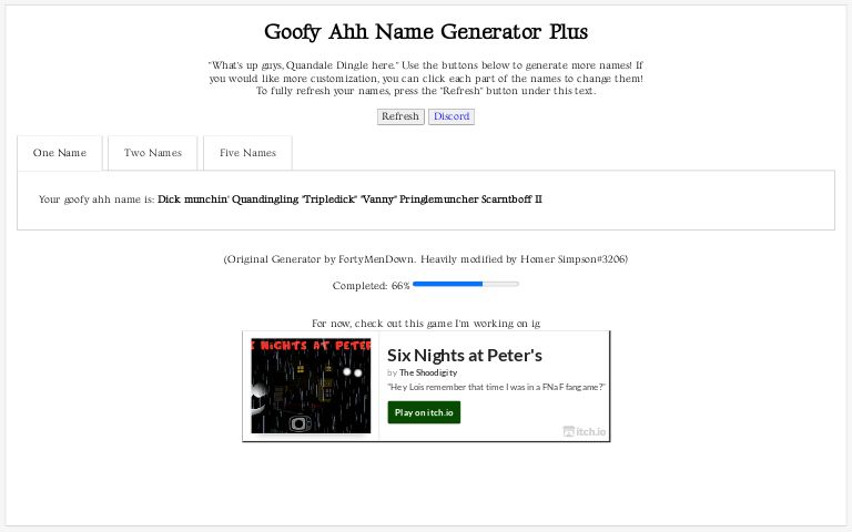 Goofy Ahh Name Generator Plus