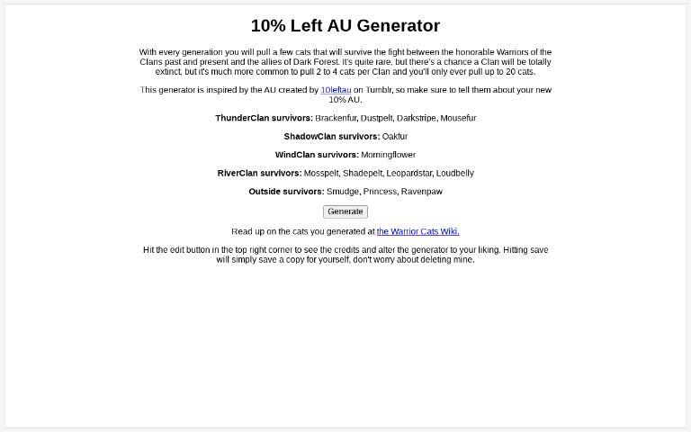 10% Left AU Generator