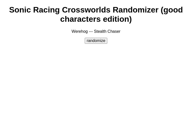 Sonic Racing Crossworlds Randomizer (good characters edition ...