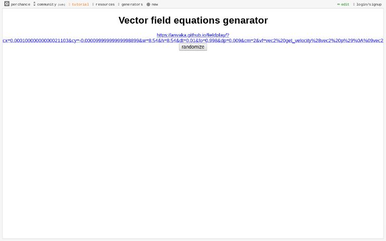Vector field equations genarator ― Perchance Generator