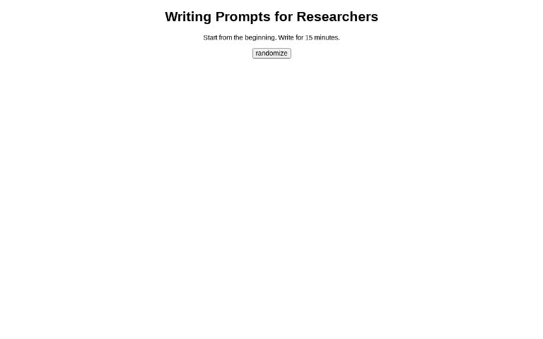 Writing Prompts for Researchers ― Perchance Generator
