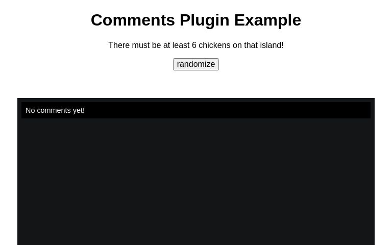 Comments Plugin Example