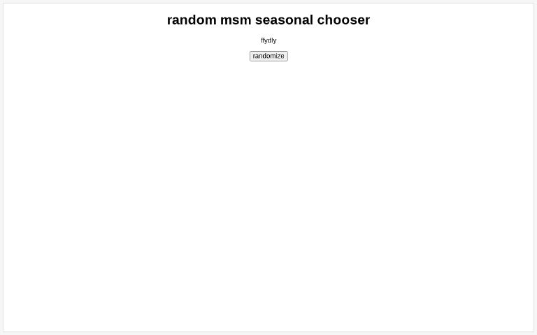 random msm seasonal chooser ― Perchance Generator