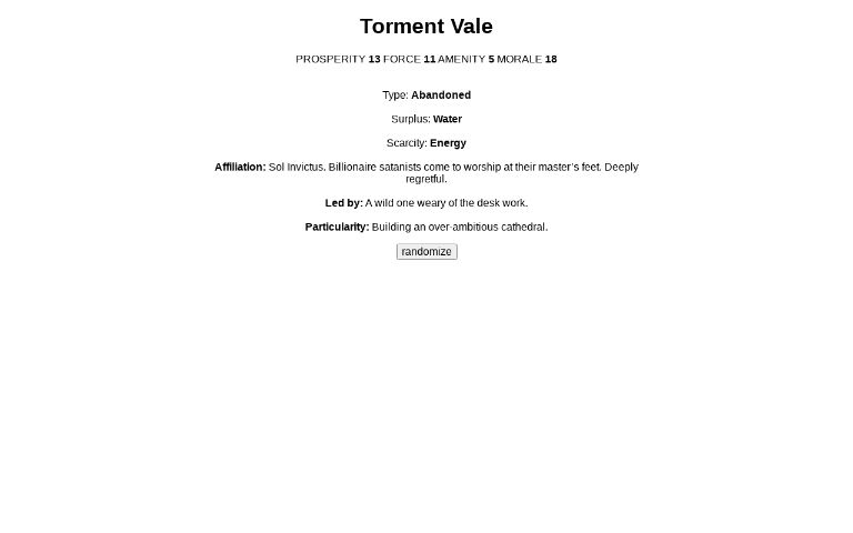 Doom Vista ― Perchance Generator