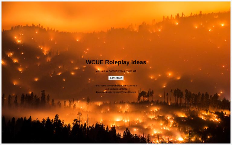 WCUE Roleplay Ideas