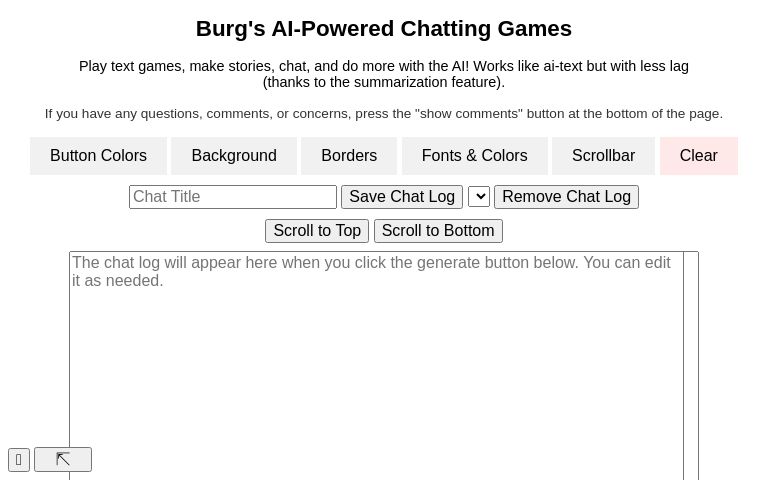 Burg's AI-Powered Chatting Games (free, unlimited, no sign-up ...