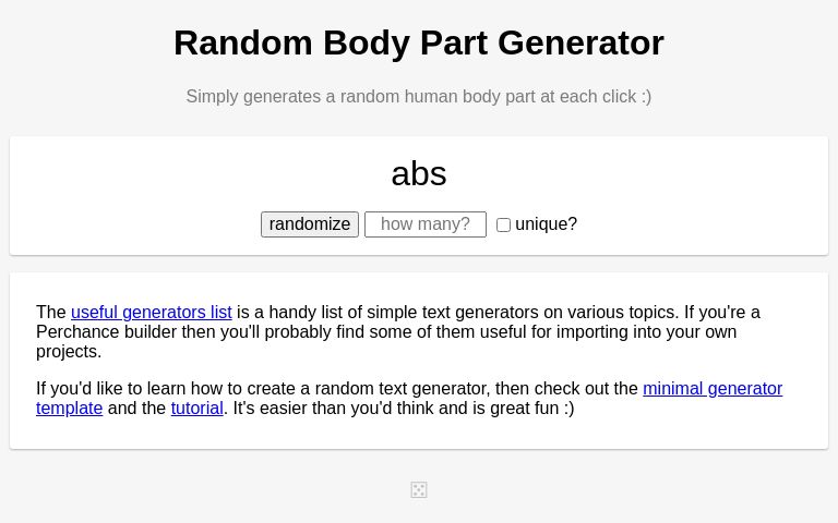 Random Body Part Generator