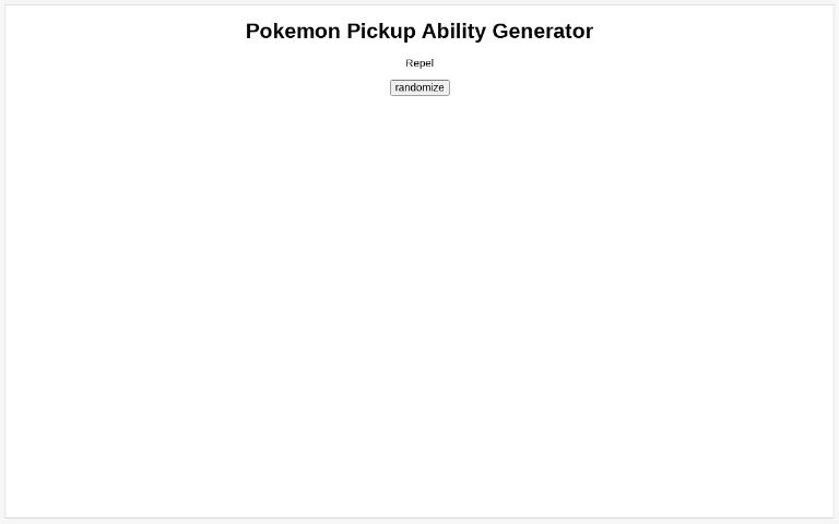 Pokemon Pickup Ability Generator