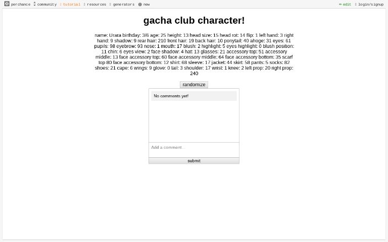 gacha club character! ― Perchance Generator