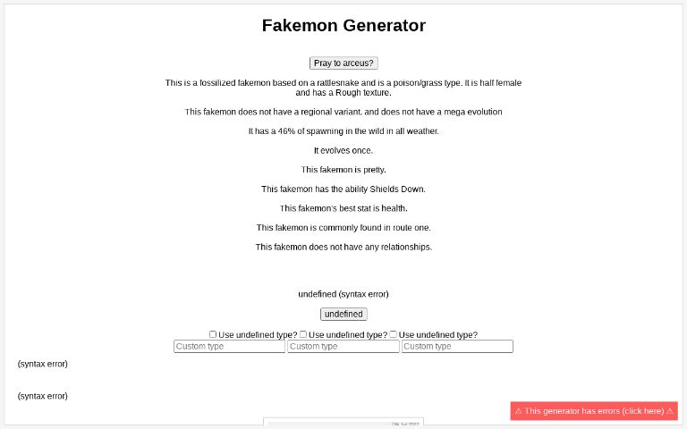 Fakemon Generator