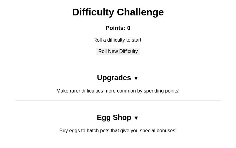 Difficulty Challenge ― Perchance Generator