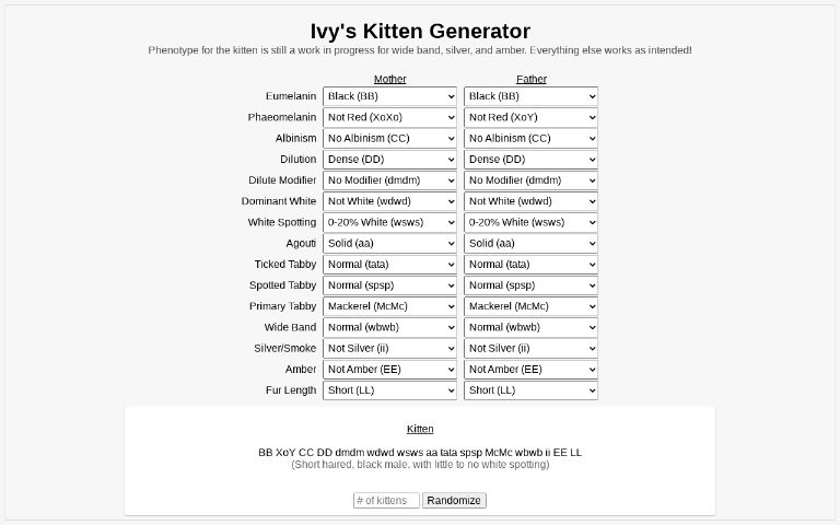 Ivy's Kitten Generator