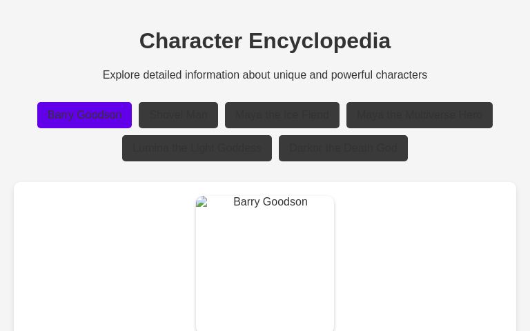 Character Encyclopedia ― Perchance Generator