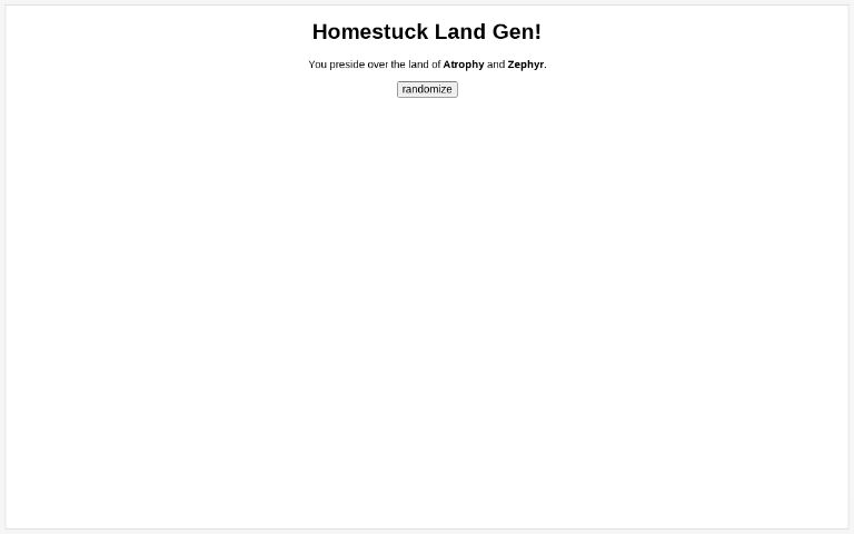 Homestuck Land Gen! ― Perchance Generator