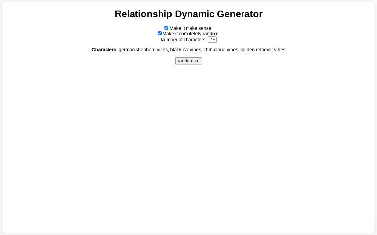 Relationship Dynamic Generator