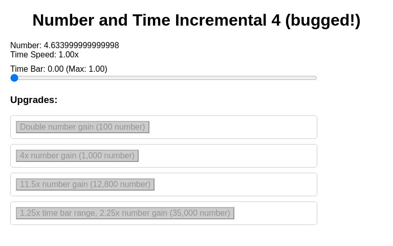 Number and Time Incremental 4 (bugged!) ― Perchance Generator