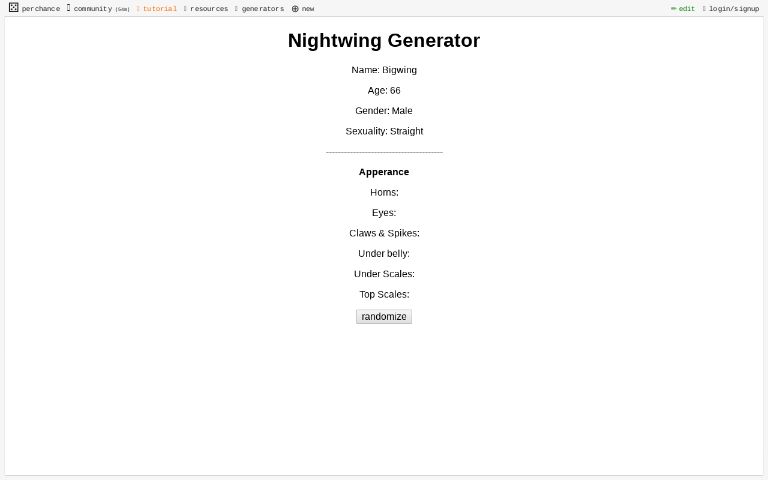 Nightwing Generator