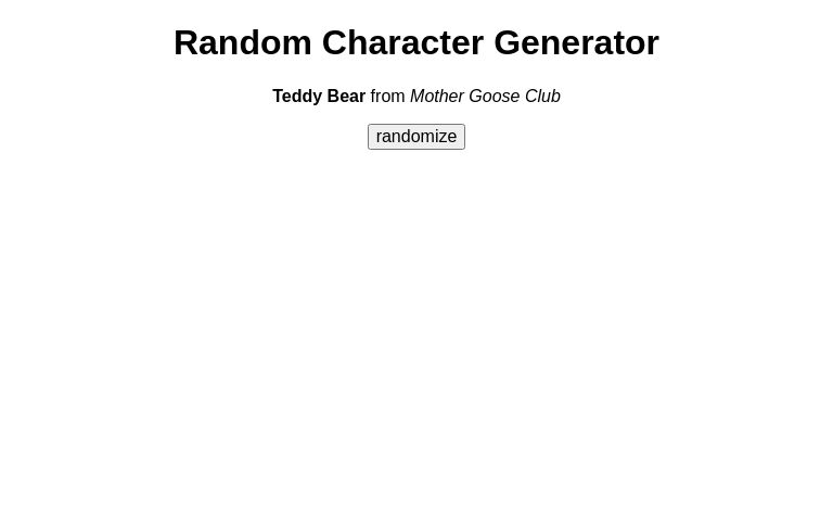Random Character Generator
