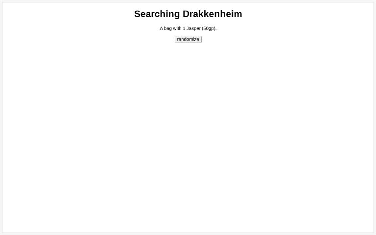 Searching Drakkenheim ― Perchance Generator