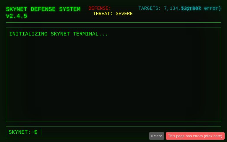 SKYNET CONFIGURATION INTERFACE ― Perchance Generator