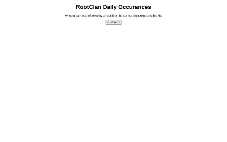 RootClan Daily Occurances ― Perchance Generator