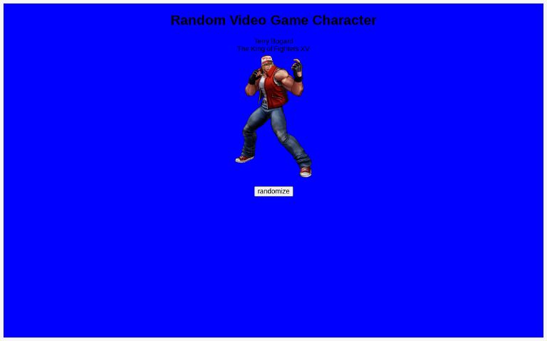 Random Video Game Character ― Perchance Generator
