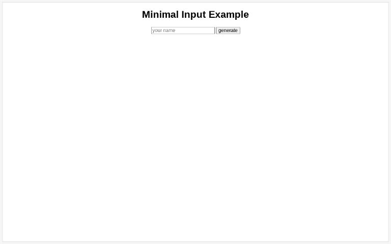Minimal Input Example ― Perchance Generator