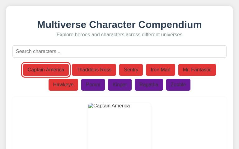 Multiverse Character Compendium ― Perchance Generator