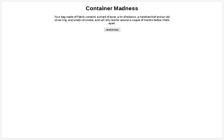 Container Madness ― Perchance Generator