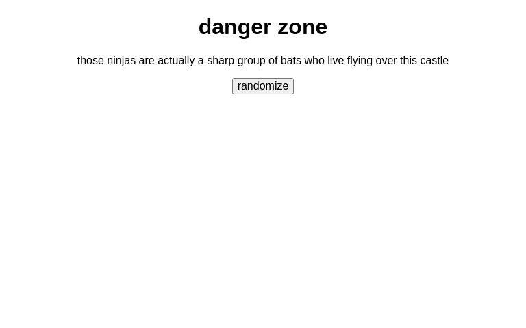 danger zone ― Perchance Generator