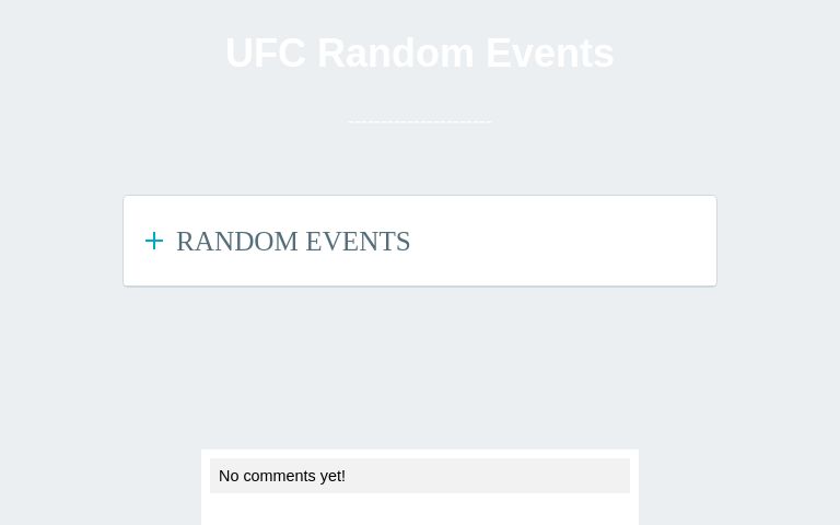 UFC Random Events ― Perchance Generator