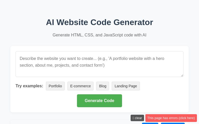 AI Website Code Generator