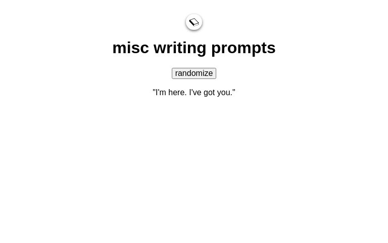 misc writing prompts ― Perchance Generator