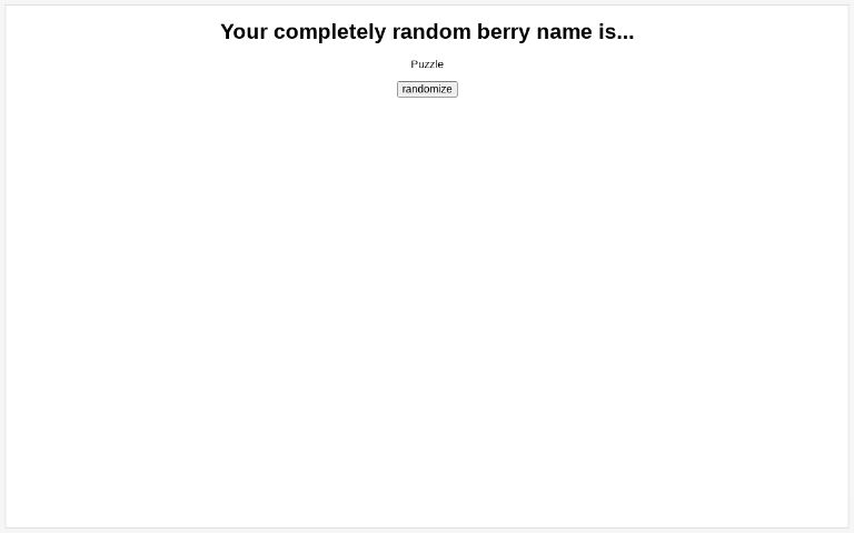 Your completely random berry name is... ― Perchance Generator