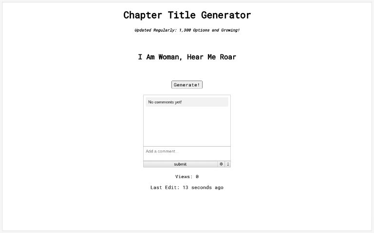Chapter Title Generator