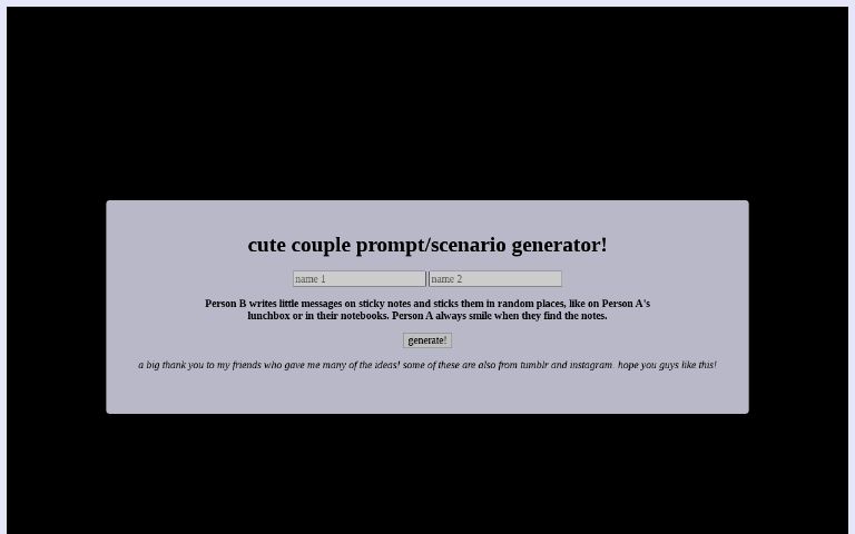 cute couple prompt/scenario generator!