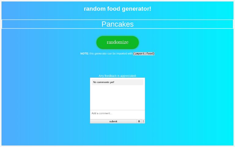 random food generator!