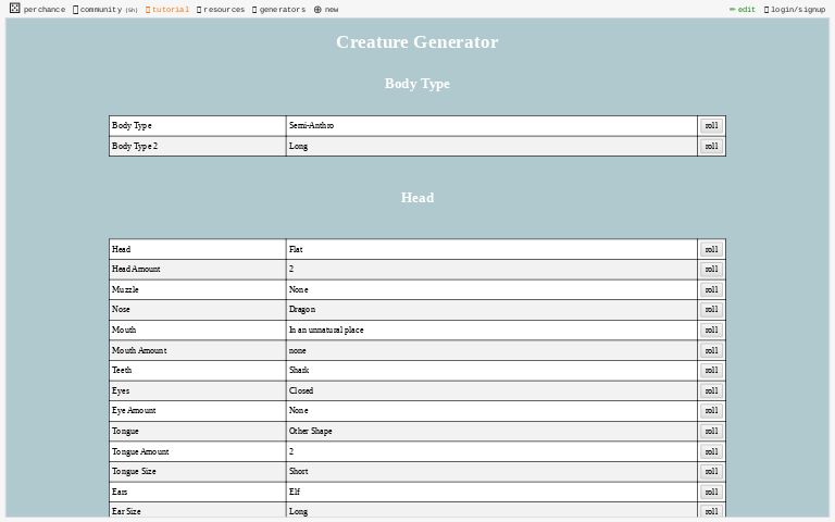 Creature Generator