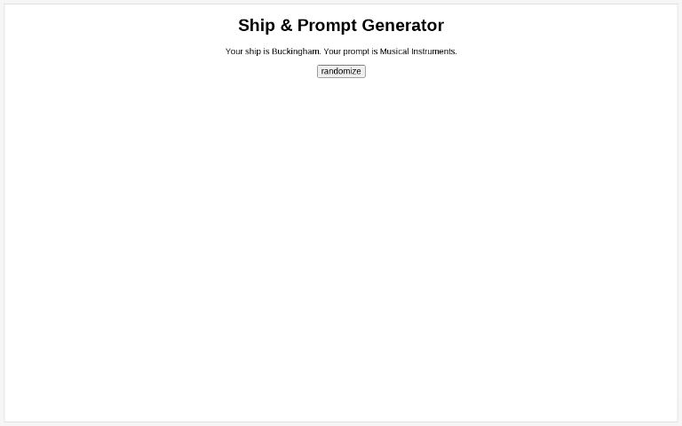 Ship & Prompt Generator