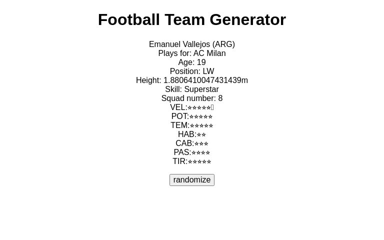 Football Team Generator