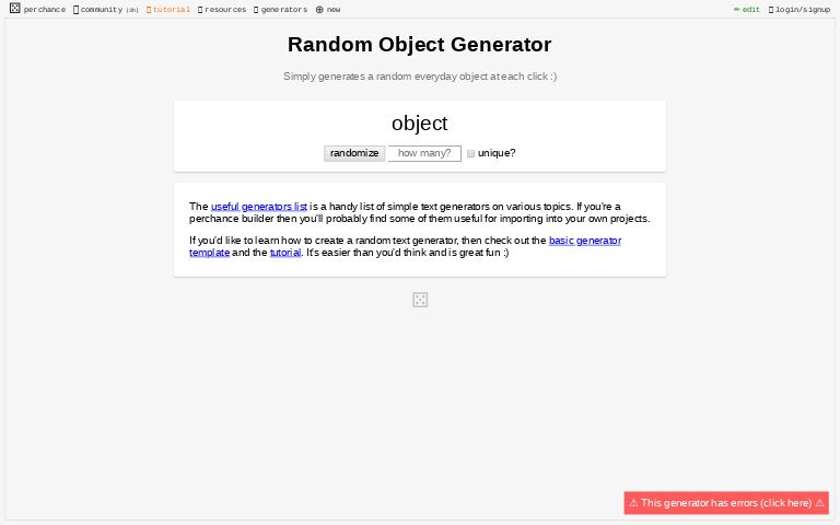 Random Object Generator